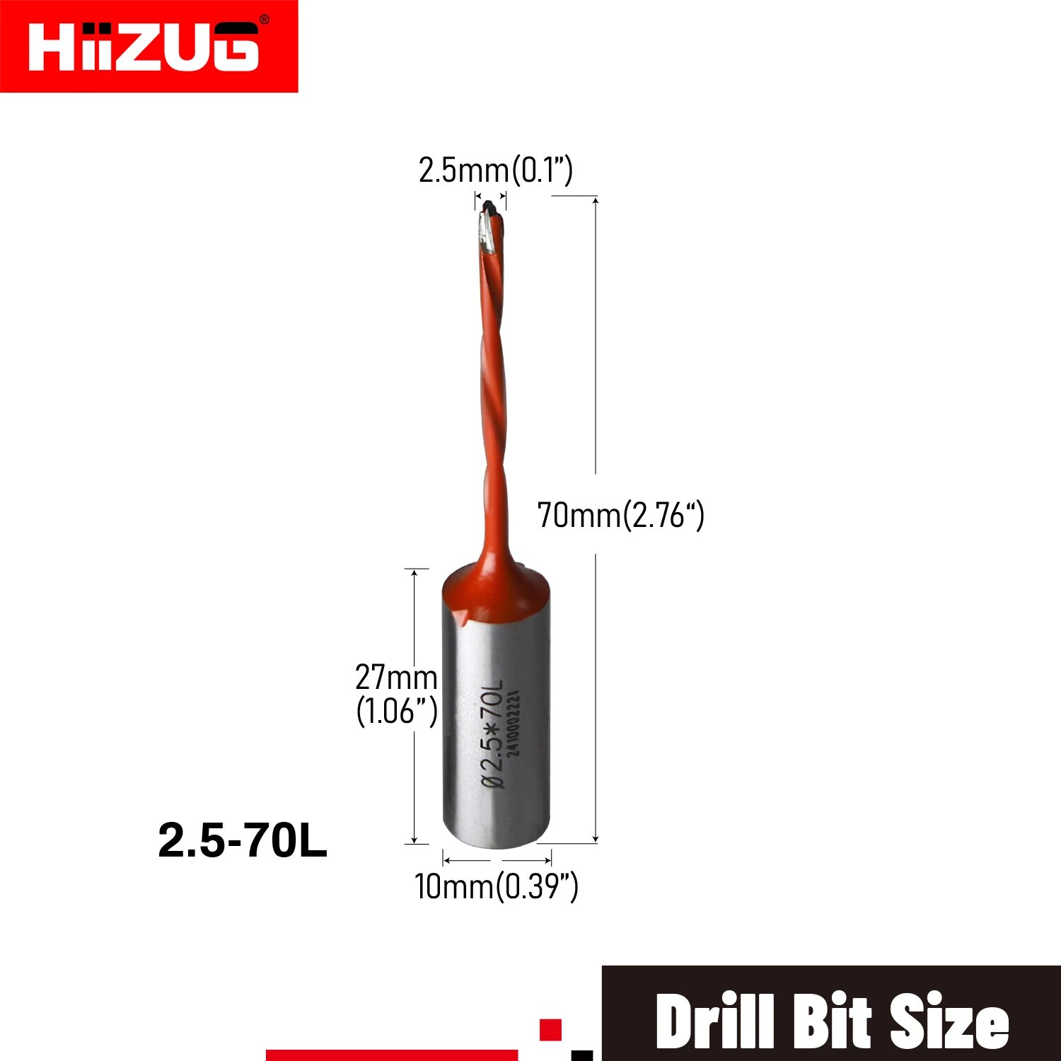Сверло Hiizug Tool 2,5x70 мм для дерева 2.5x70L-1Pcs