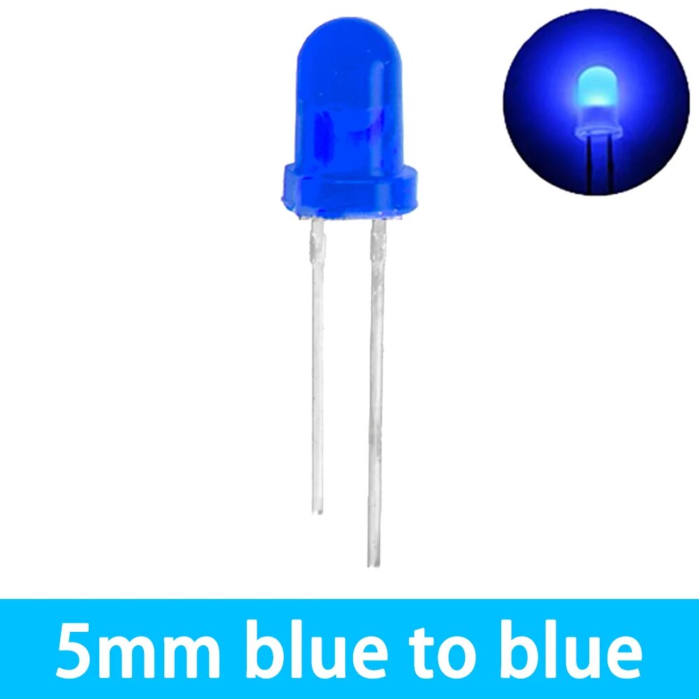 5 мм синий светодиод, 100шт F5 Blue