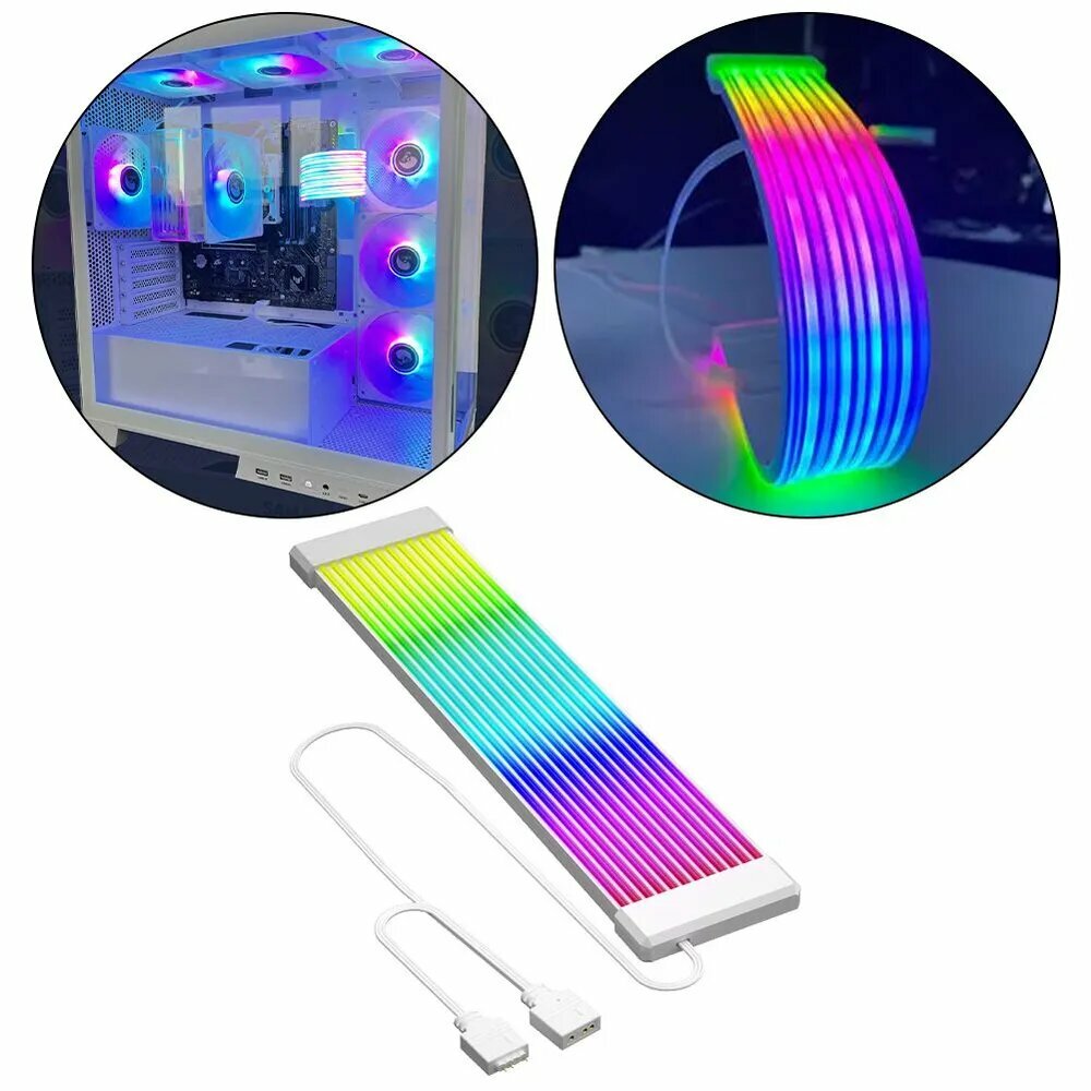 5V 3Pin ARGB Sync Кабели для ПК 24Pin PSU RGB Удлинители кабелей Светодиодная лента