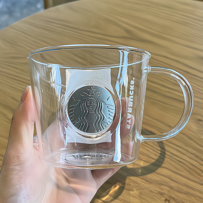 Чашки Starbucks, прозрачное стекло, кофейная чашка, 330мл, значок Starbucks