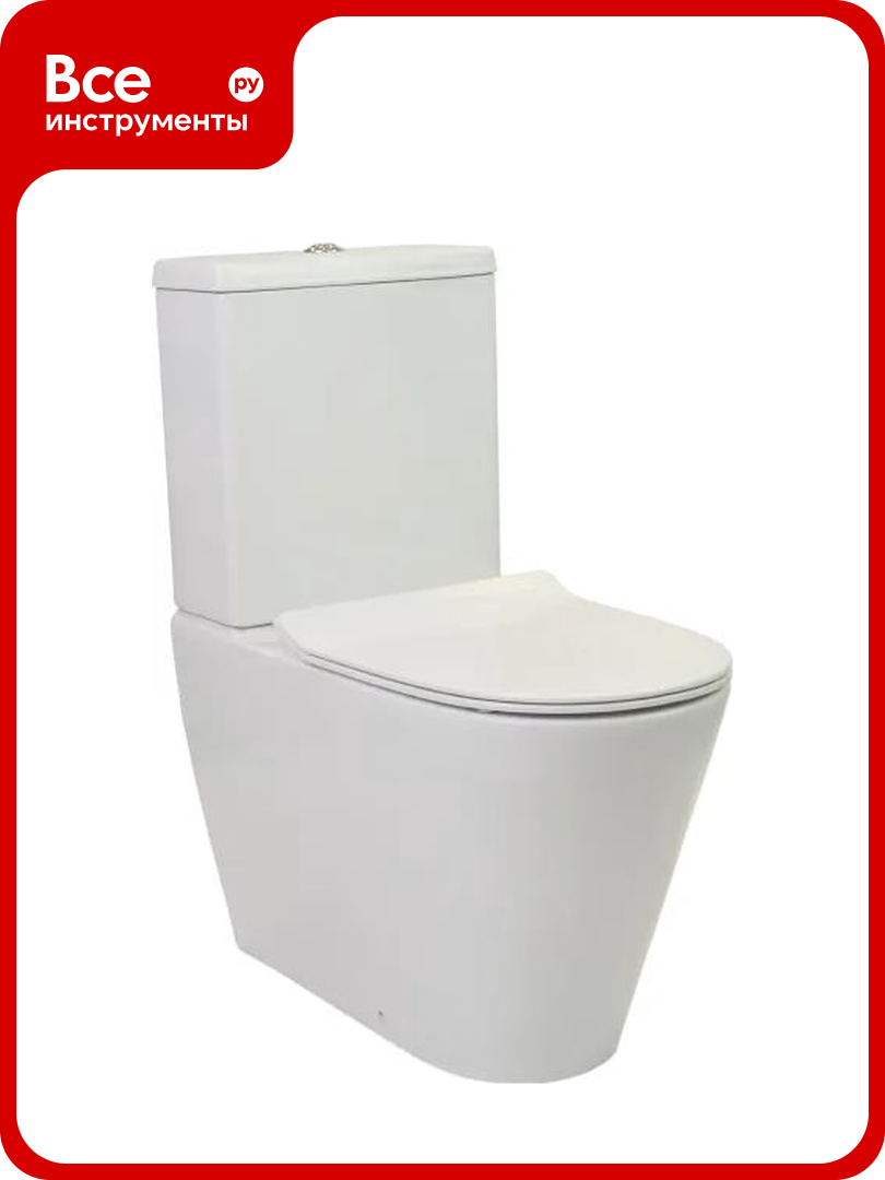 Унитаз-компакт CREO COMBO CR1002R с безободковой конструкцией, антибактериальным покрытием и сиденьем из дюропласта для комфортного использования
