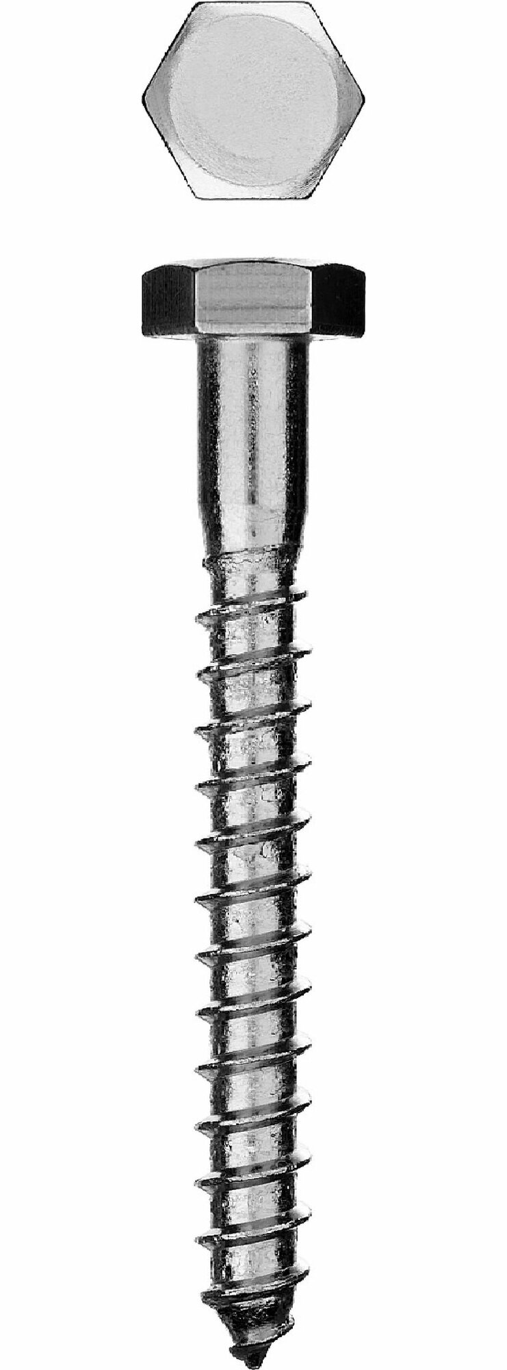 Шурупы глухари ЗУБР диаметр 12 мм длина 120 мм 5 штук в наборе