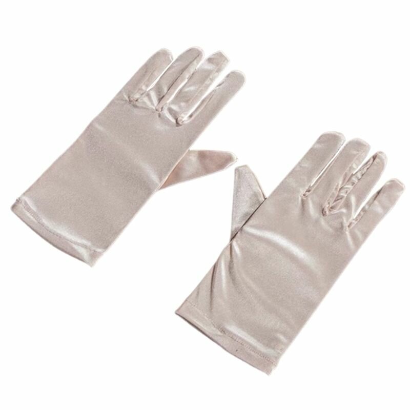 Короткие атласные Перчатки из эластичного атласа-Шампанское