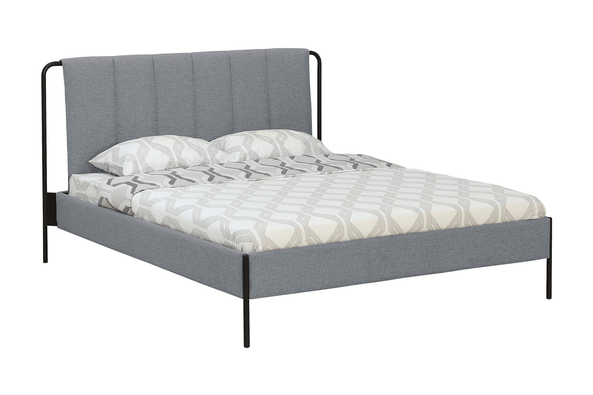Кровать двуспальная Нонтон Флирента, 160x200 см, рейка, рогожка серая