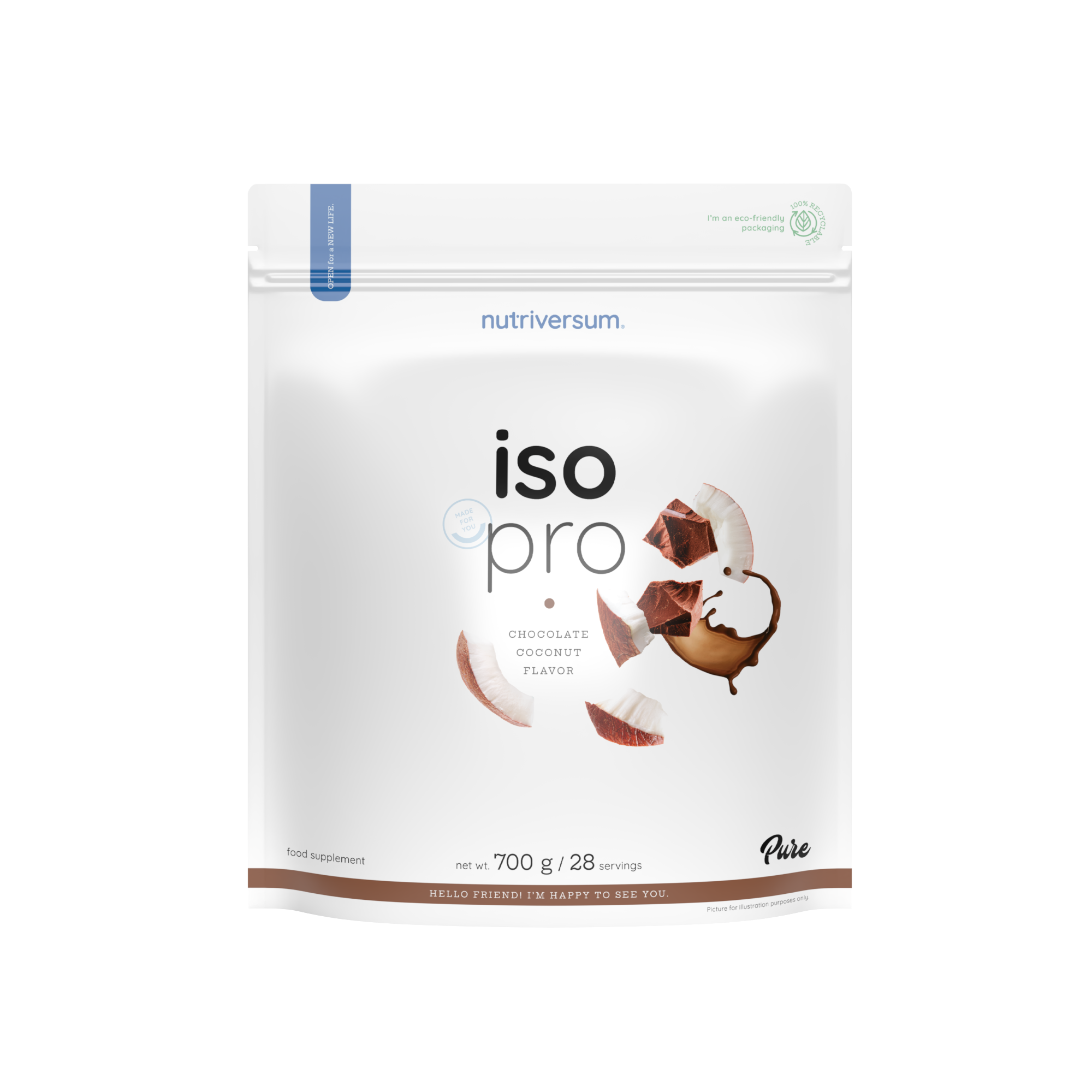 Nutriversum Изолят Pure ISO PRO 86% шоколад кокос 700 г