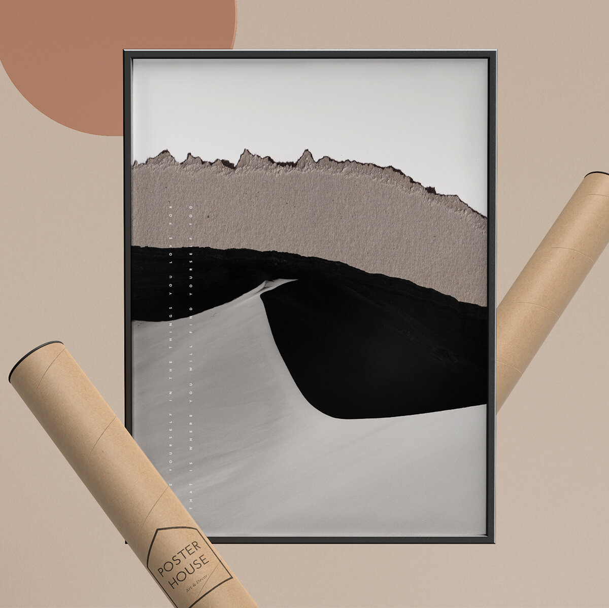 Постер Абстракция минимализм 60х80 см без рамы/ Абстрактный, минималистичный плакат/ Коллаж, фигуры/ Эстетичный бежевый плакат, постер для интерьера, декор стен