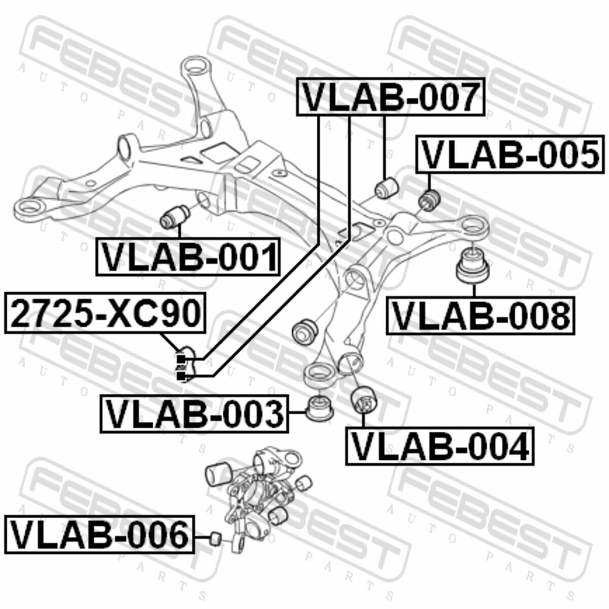 Тяга Задняя Поперечная(Febest 2725-Xc90)