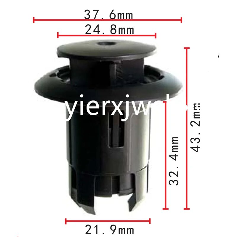 Yierxjwshx 100 шт. 22 мм для Lexus Toyota Prius, боковой спойлер, рокерная панель, фиксатор, накладка, зажим, крепеж 76923-47010 7692347010