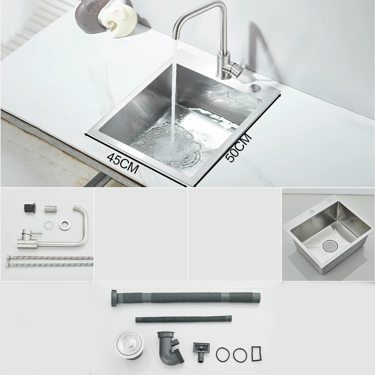 Встраиваемые раковины из нержавеющей стали, кухонные краны, раковины со сливами, наборы кухонных смесителей, многофункциональные кухонные мойки, Brushed nickel LP1