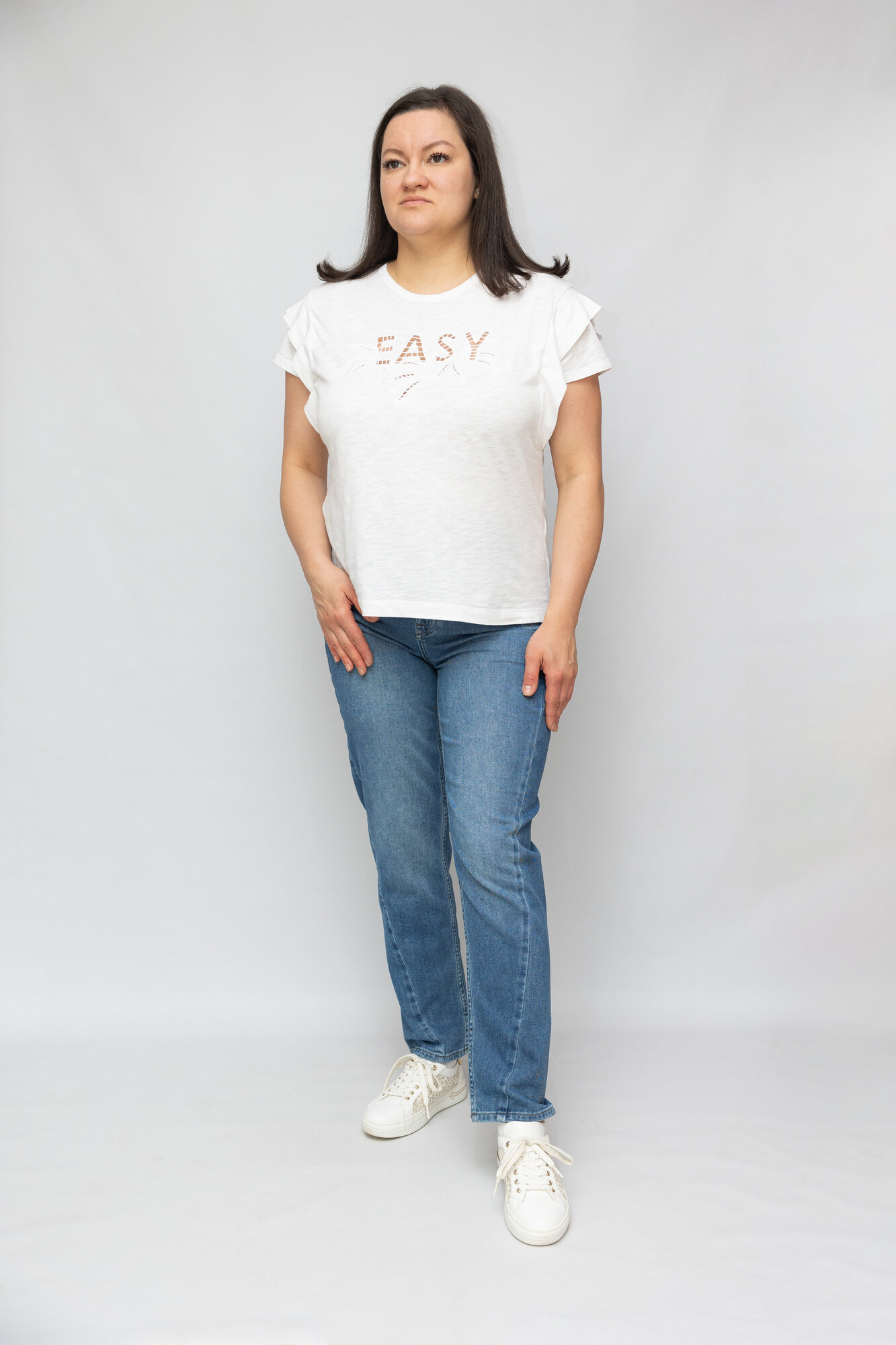 Джинсы Модель Straight синего цвета 