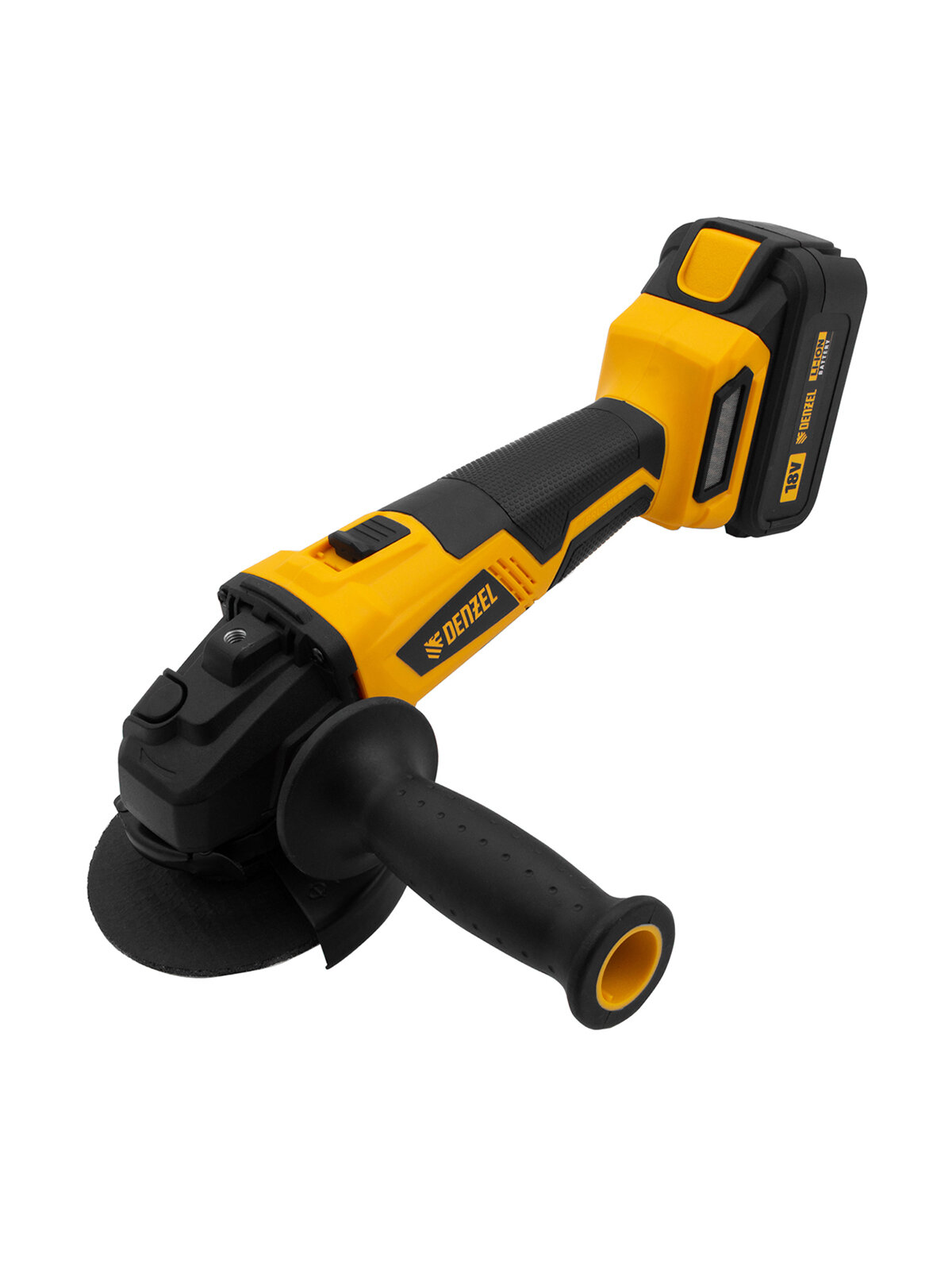 Машина углошлифовальная аккумуляторная бесщет. Denzel BLG-IB-18-02 Li-ion, 18 В, 3 Ач, 115 мм 27002