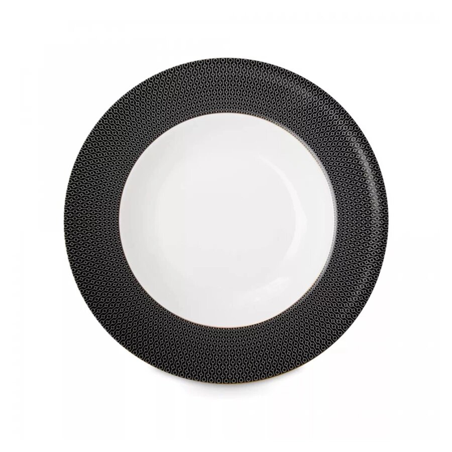 Тарелка суповая Decor de table Вола 23,5 см, фарфор, платиновый кант