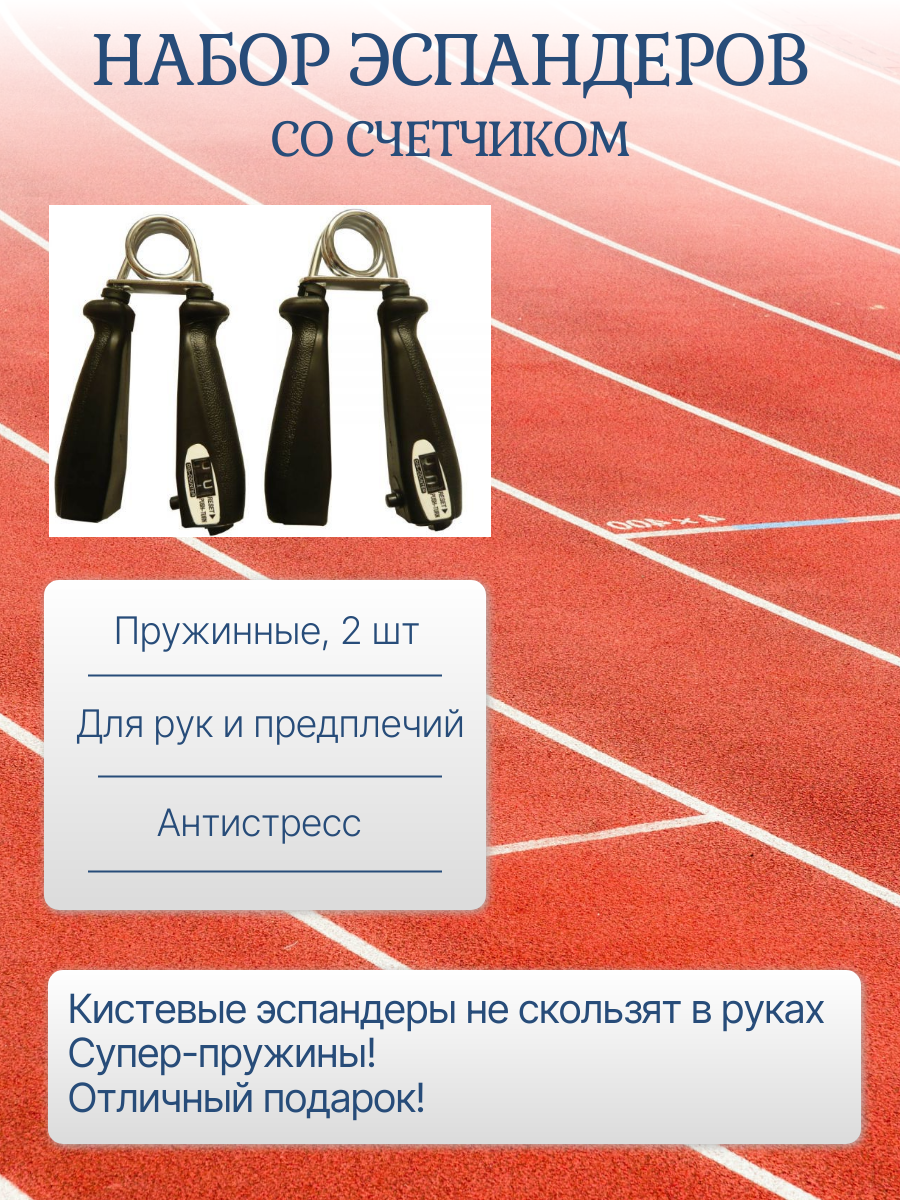 Набор эспандеров STATUS, пружинные, счетчик до 999, черные, 2шт.