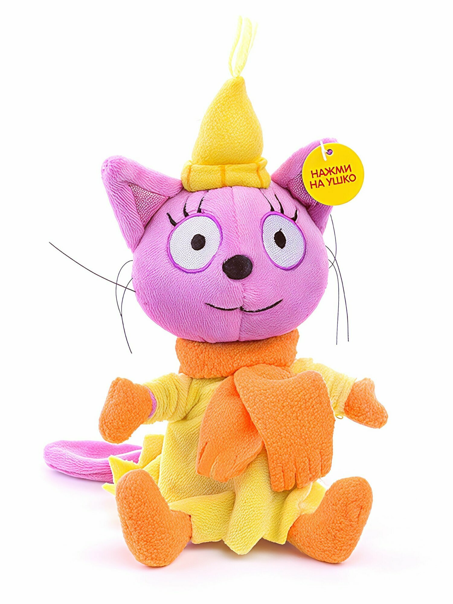 Мягкая музыкальная игрушка "Три кота. Лапочка в зимней одежде", развивающая интерактивная игрушка-фигурка для малышей со звуковыми эффектами, 13 см.