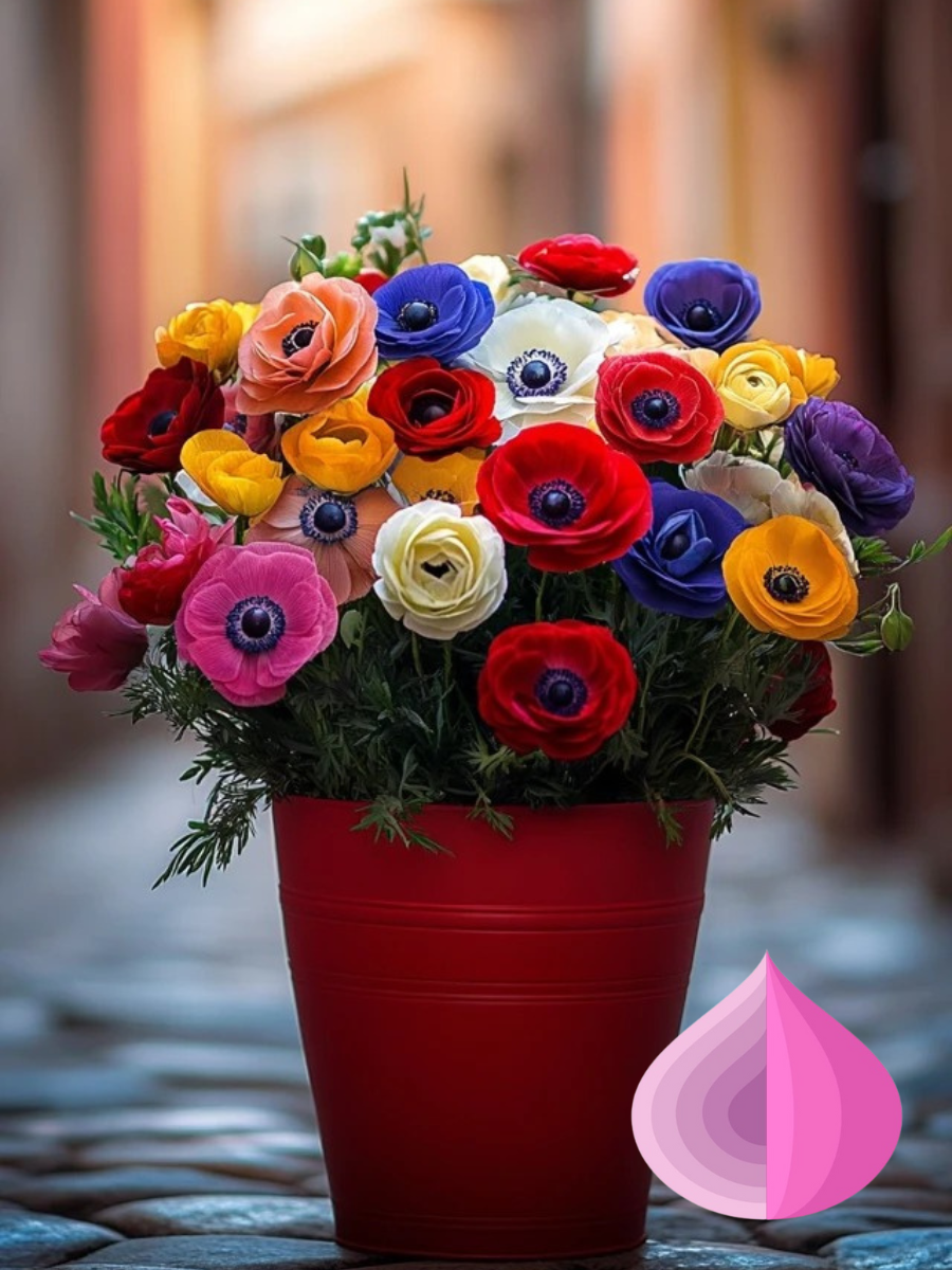 Луковицы цветов, bulbs servise, Анемоны 5 шт-Ранункулюсы 5 шт Микс