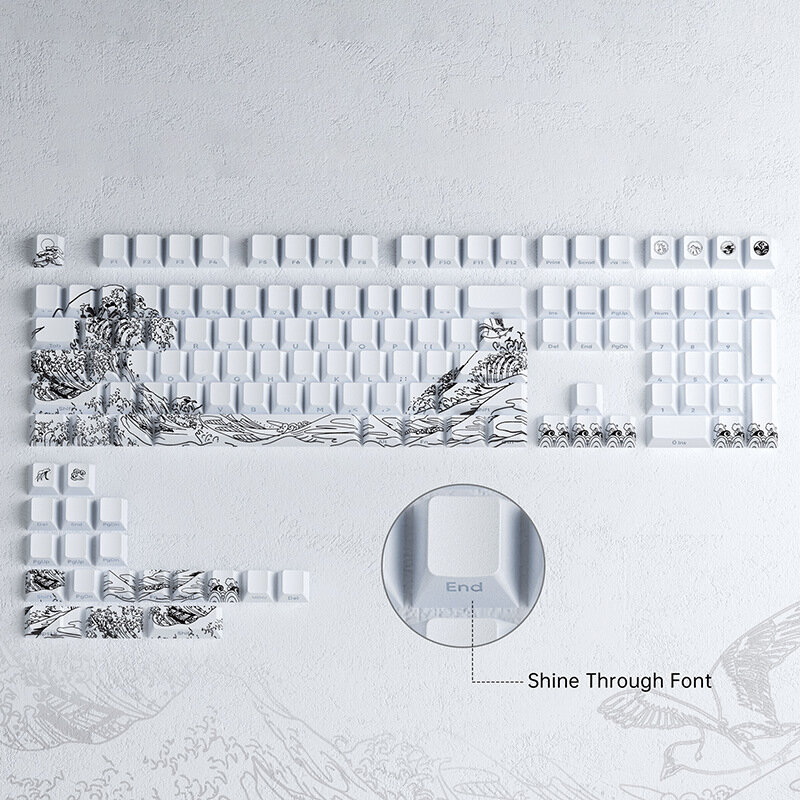 Клавиатура Ukiyo-e, механическая, pbt keycap, боковая гравировка, светопропускание колонки