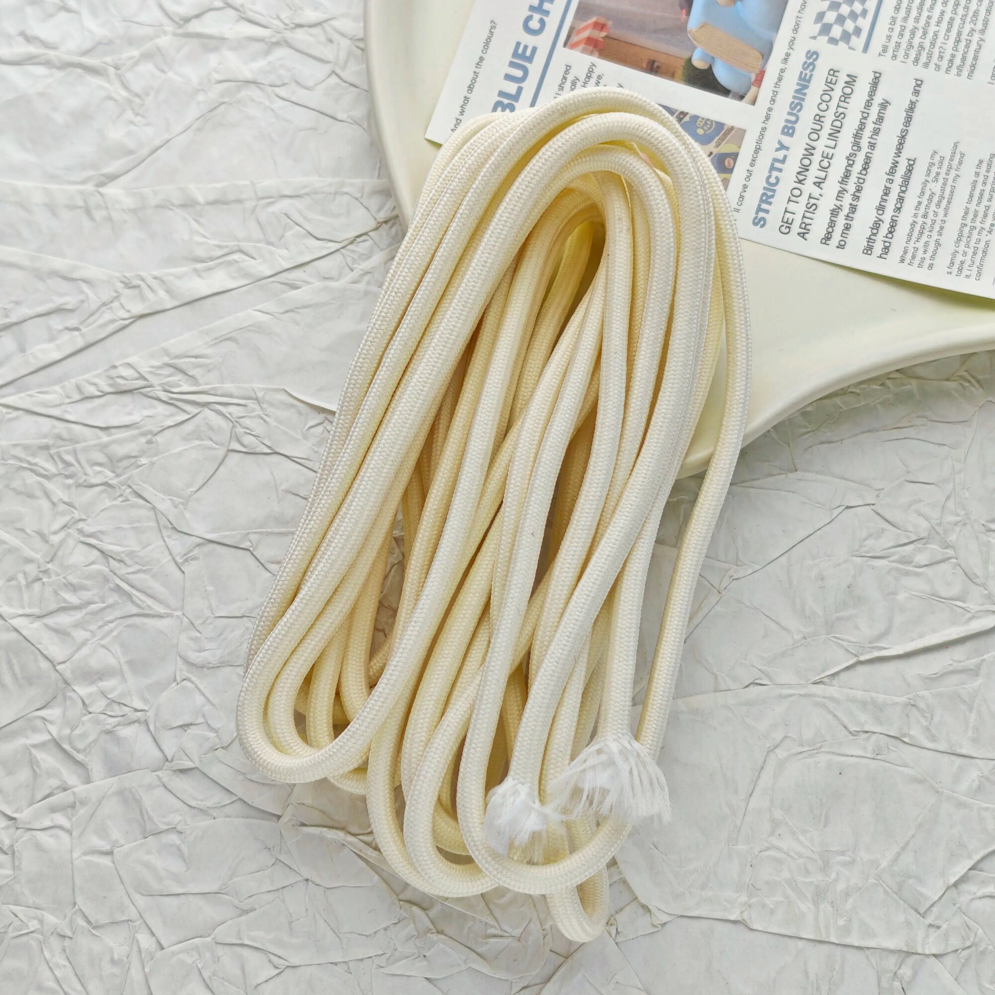 Плетеная полиэфирная веревка Beadia 5м 5мм Белый, Ivory