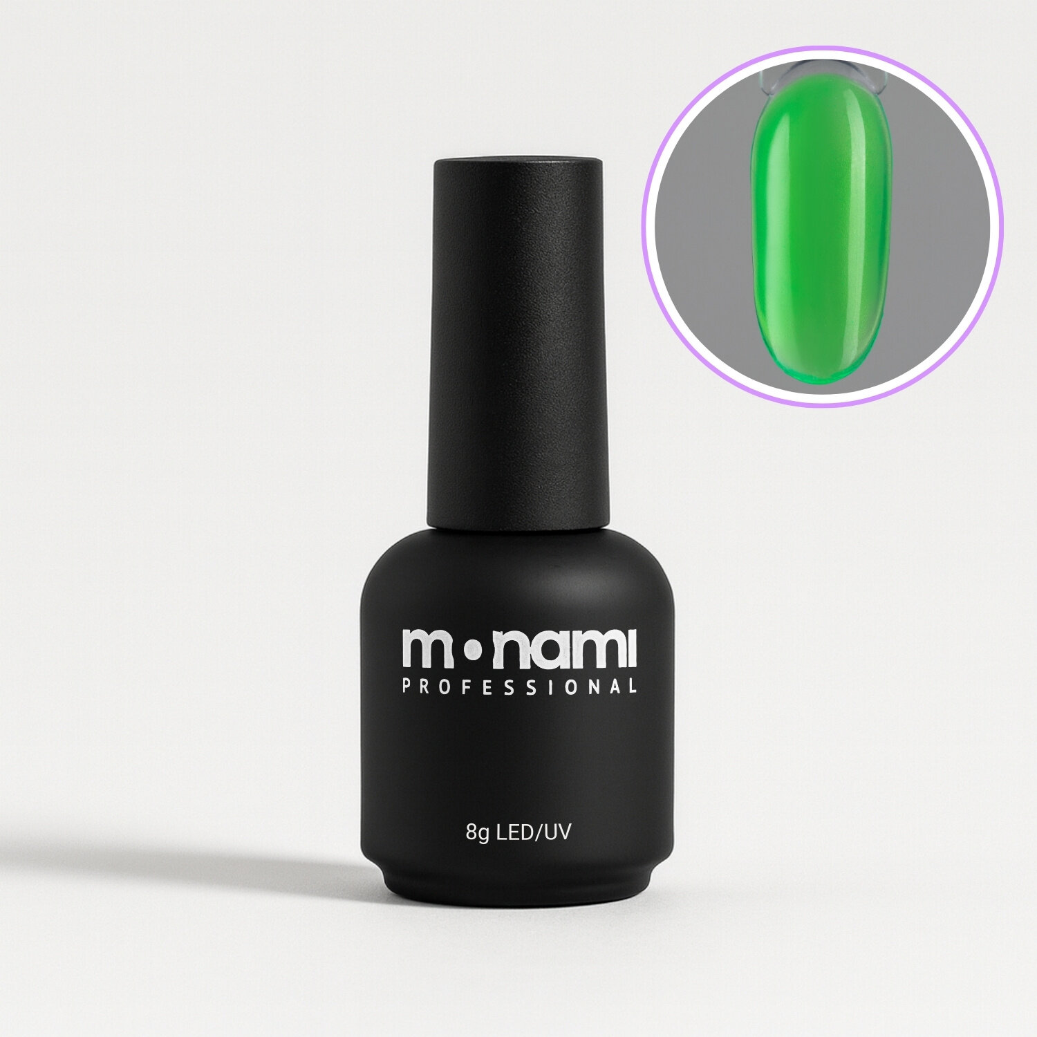 Гель-лак Monami Neon glass Green 8 мл неоновый витраж
