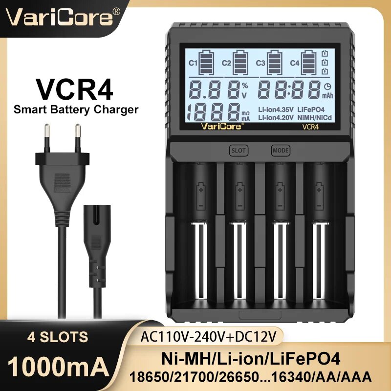 VariCore VCR4, 4 слота, зарядное ЕС, черный