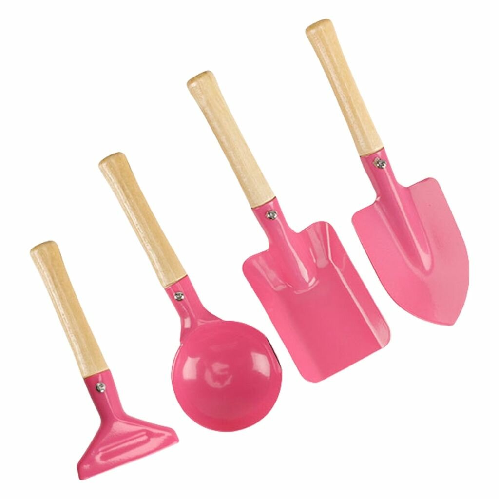 Игрушки для песочницы, Детская лопатка для песочницы, инструменты для игры на пляже - розовый, набор из 4 предметов