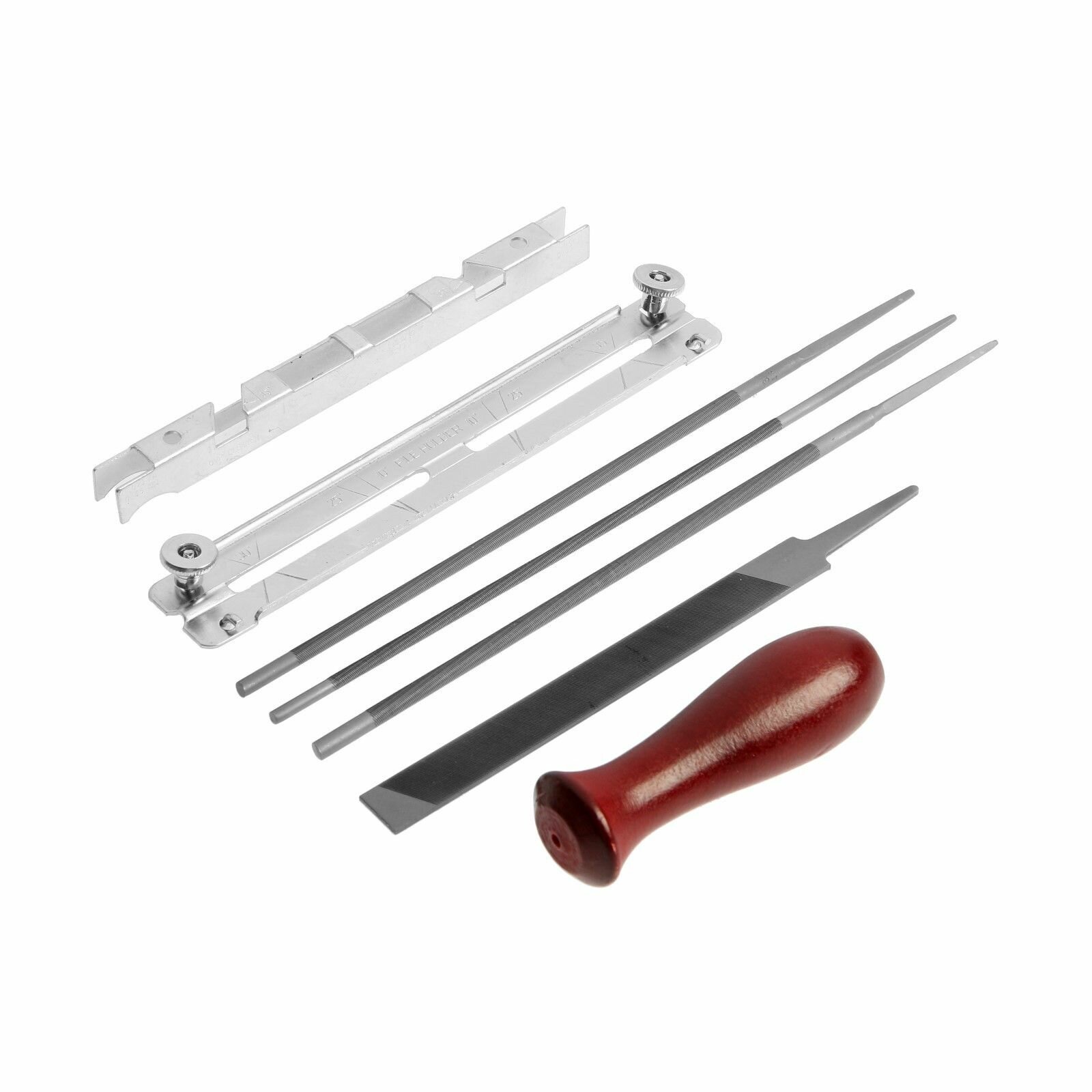 Набор для заточки цепей пил тундра, сталь ШХ15, шаг 1/4-0.325-3/8", d-4.0-4.8-5.5 мм, плашки 93788