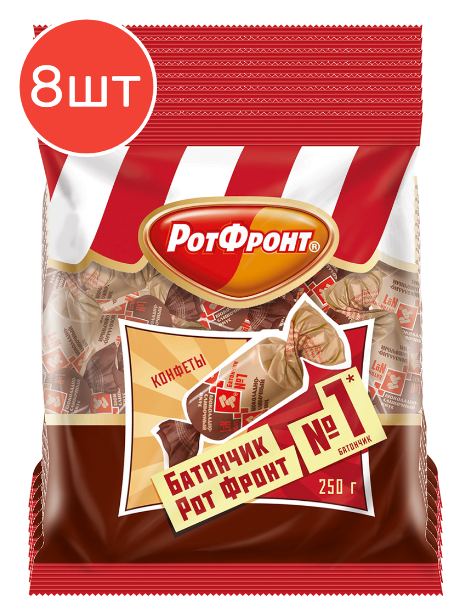 Конфеты Батончики шоколадно-сливочный вкус Рот Фронт, 250г 8шт