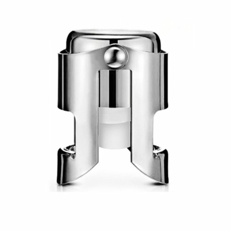 (1 шт) Пробка для шампанского из нержавеющей стали, длинный носик, серебро