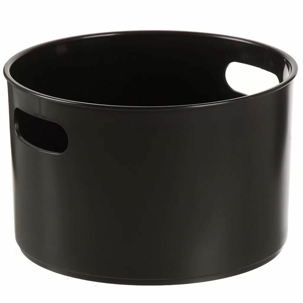 Корзина для хранения Berossi 2.9 л, 19.3х19.3х12.1 см, круглая, пластиковая, базальт, Agraba