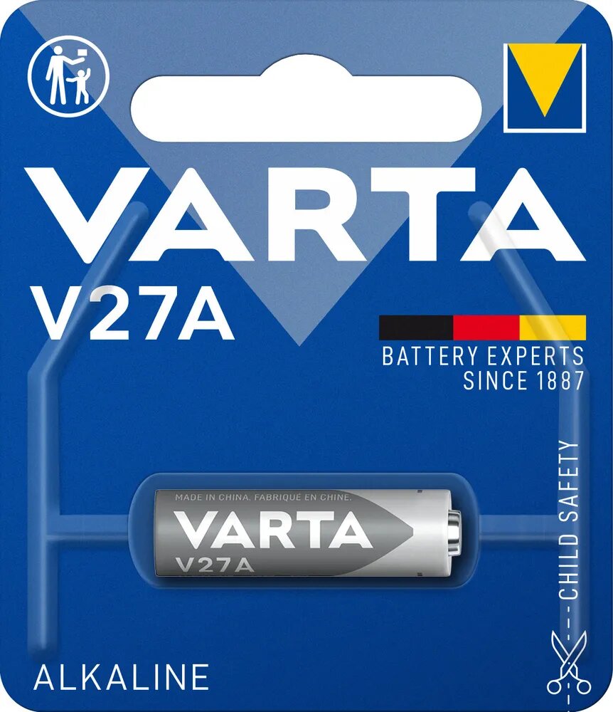 Батарейка VARTA V27A BL1 (1) шт. в блистере, щелочная, 4227101401