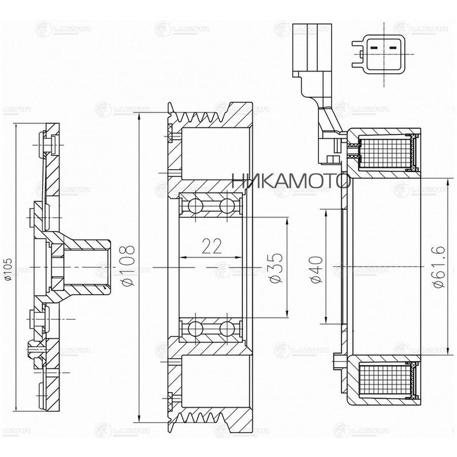 LUZAR LMAC1039 Муфта электромагнитная компрес. конд. для LCAC1039