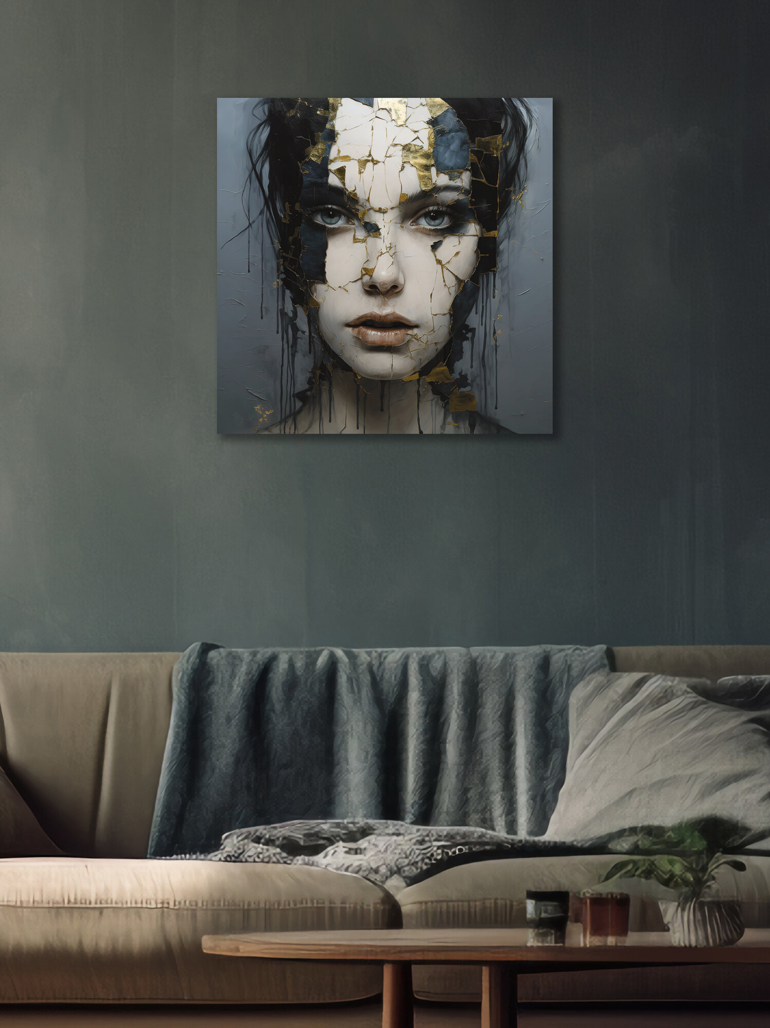 Картина квадратная, Портрет в стиле готика Digital Art , 50х50 см Art IrbisPrint натуральный холст на подрамнике 20 мм