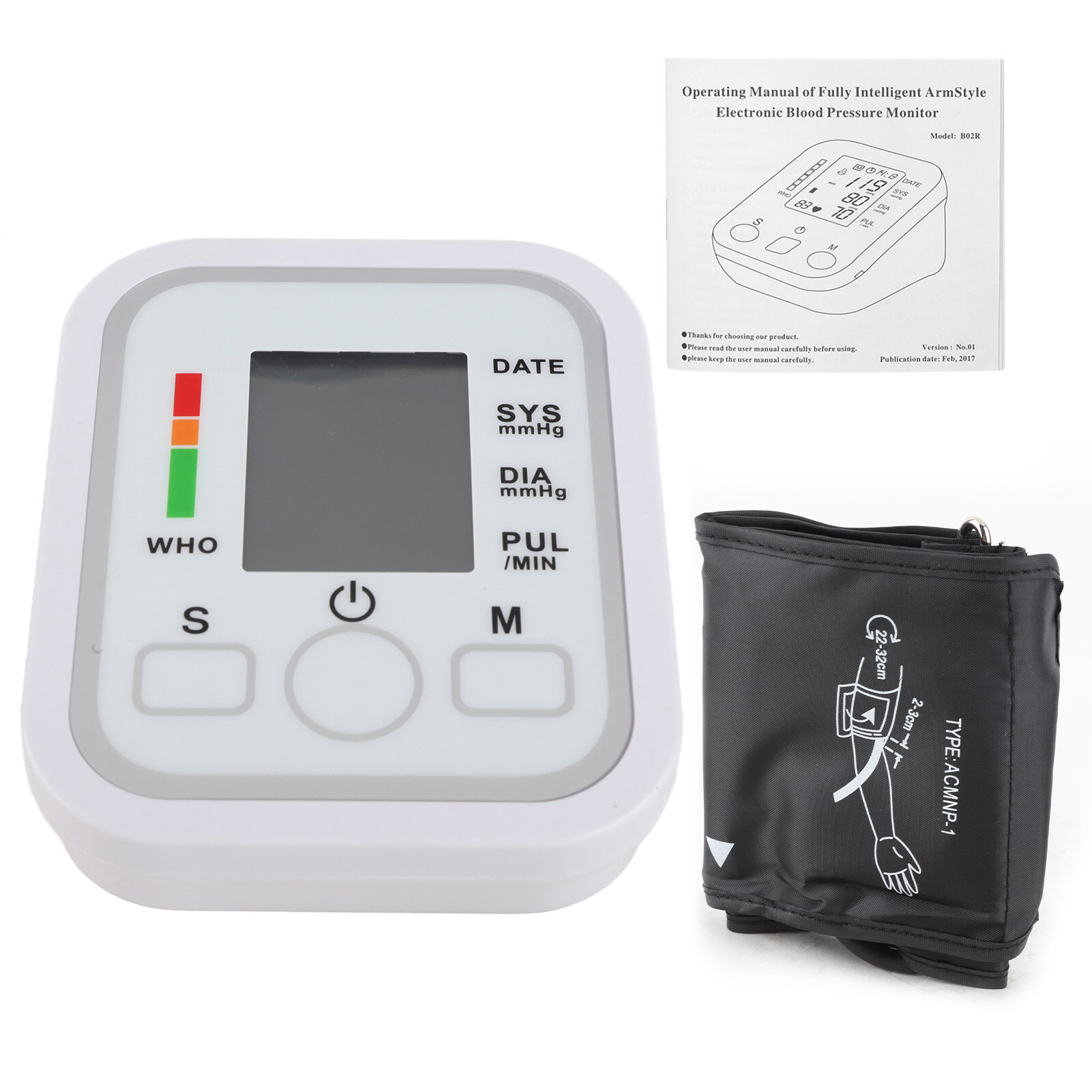 Портативный тонометр с ЖК-дисплеем, наручный, с точным измерением и функцией установки времени, для использования дома и в поездках.