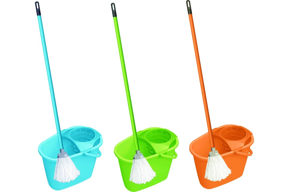Комплект для уборки Моп Сет Azur, швабра, ведро с отжимом, 8 л