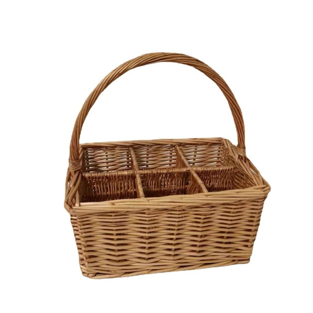 Плетеная Корзина Для Пикников Легкая Модная Корзина Для Путешествий Походная Корзина для Обедов и Хранения вина