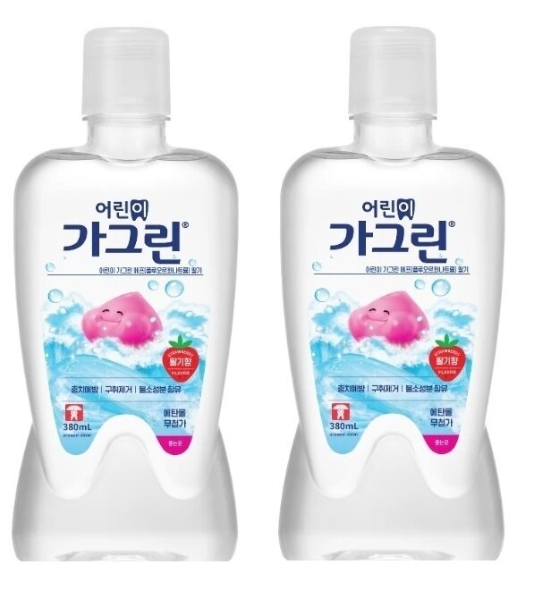 Ополаскиватель Garglin для полости рта Kids Care Strawberry, детский, с экстрактом клубники, 380 мл, 2 шт