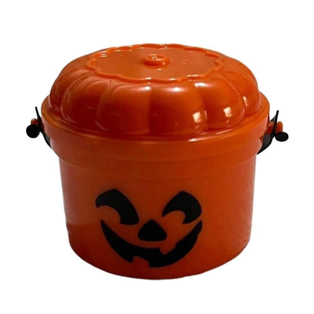 Съемное винтажное ведро-тыква на Хэллоуин с подсветкой (светящееся, для конфет, декор)