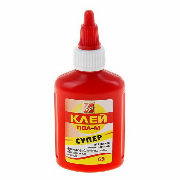 Клей ПВА-М "супер", 65 г, назначение клея: для бумаги, основа клея: pva (пва)