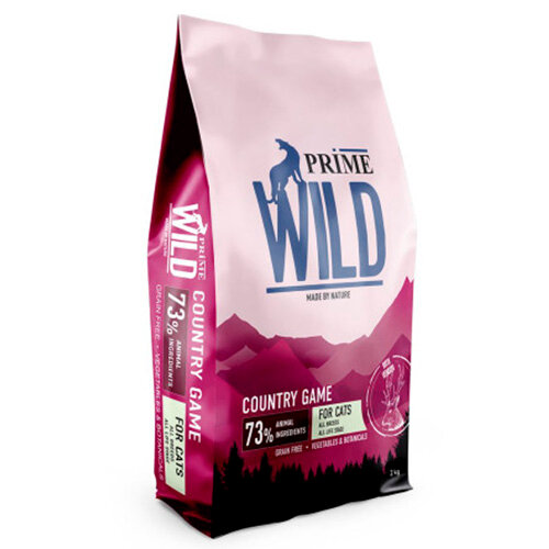 Сухой Беззерновой корм Прайм Вайлд для кошек всех пород всех возрастов Утка оленина 2 кг