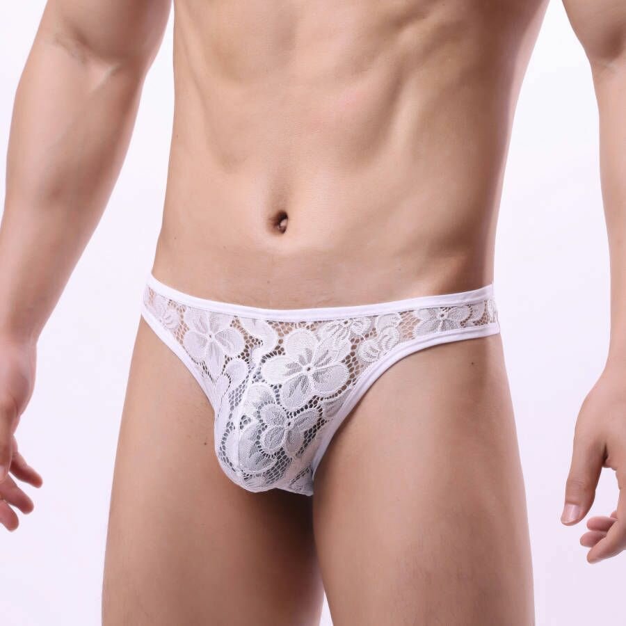 Стринги кружевные, мужские, сетчатые, полиэстер 100%, размер 44