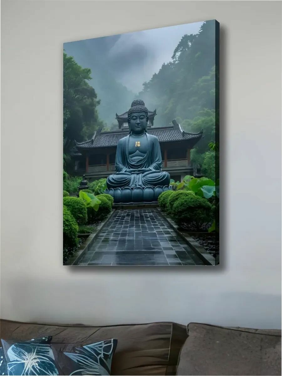 Картина Будда у храма модульная 30х40см 1шт.