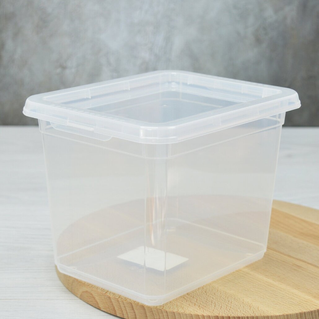 Ящик для хранения 'Palm', 2.5л, прозрачный, 190х153х144мм, с крышкой