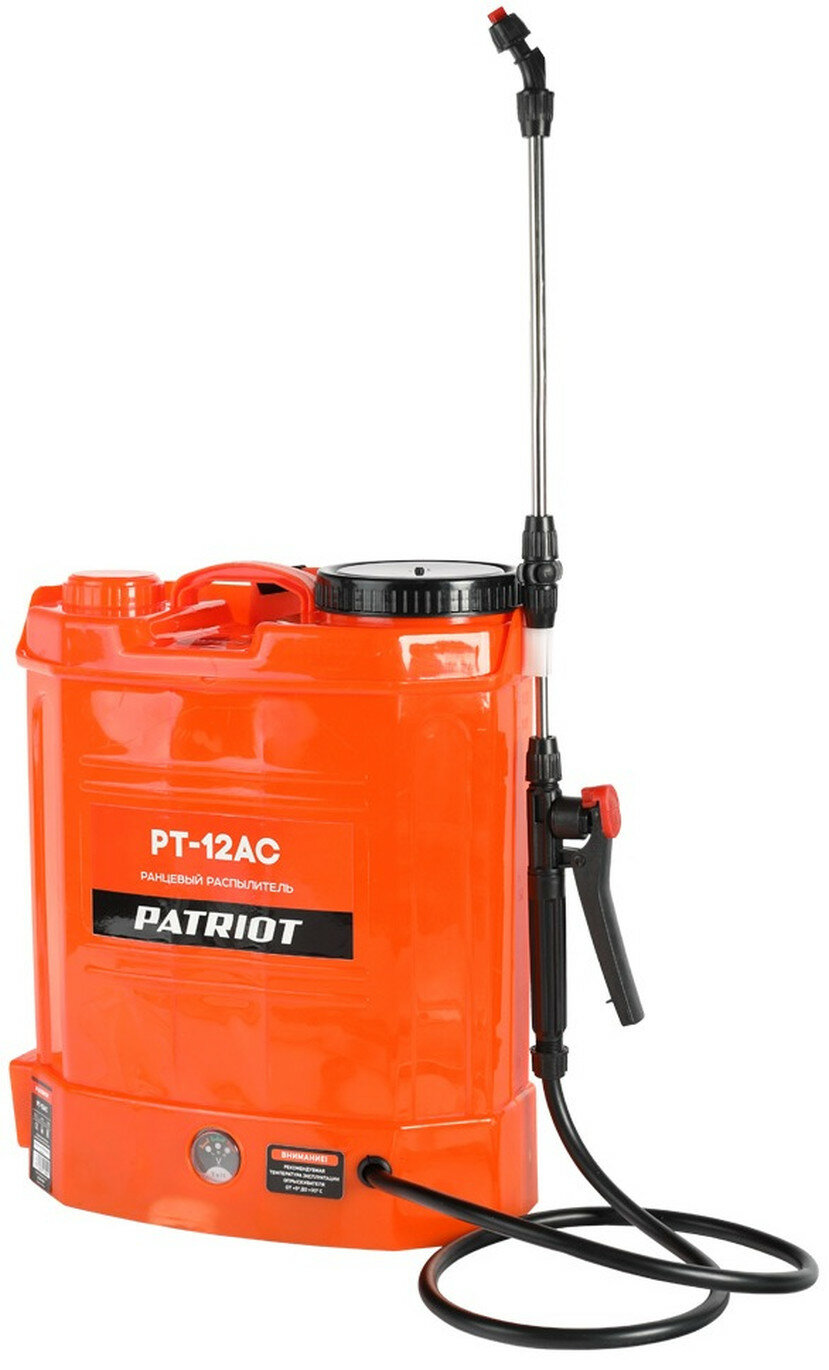 Опрыскиватель PATRIOT PT-12AC, аккумуляторный, ранцевый, 12л