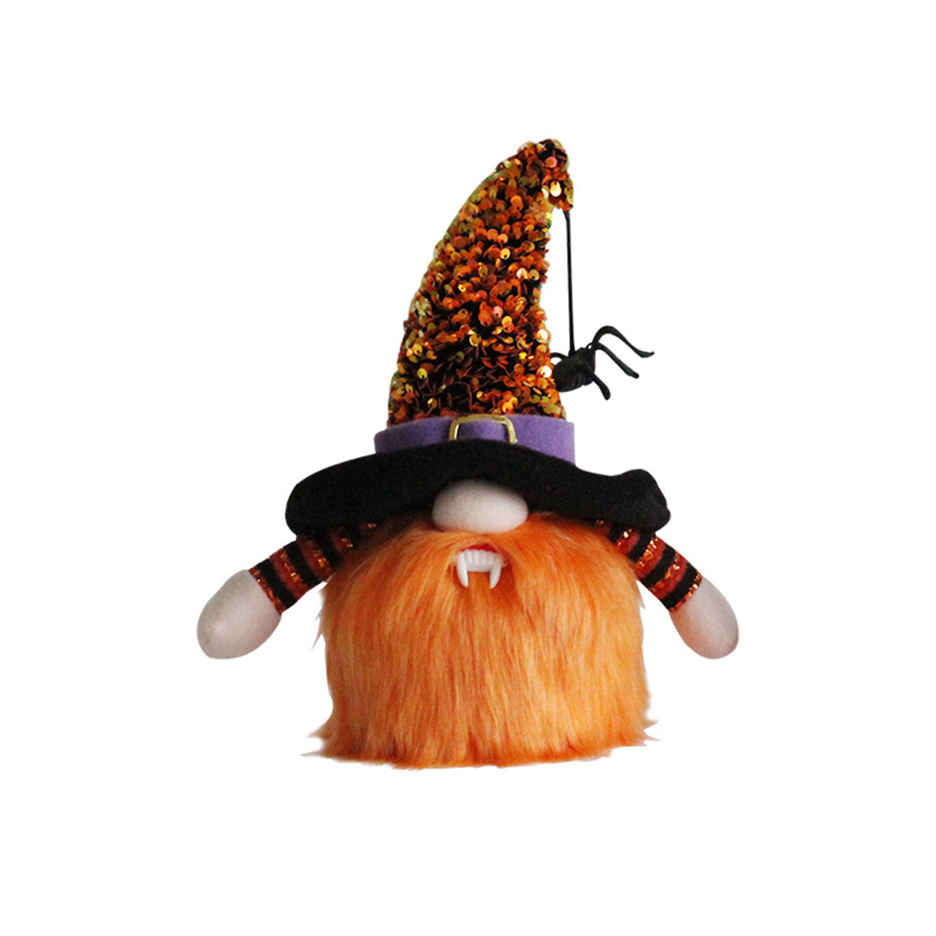 Шляпа с пайетками и подвеской в виде паука Гном для украшения куклы на Хэллоуин с батарейным питанием