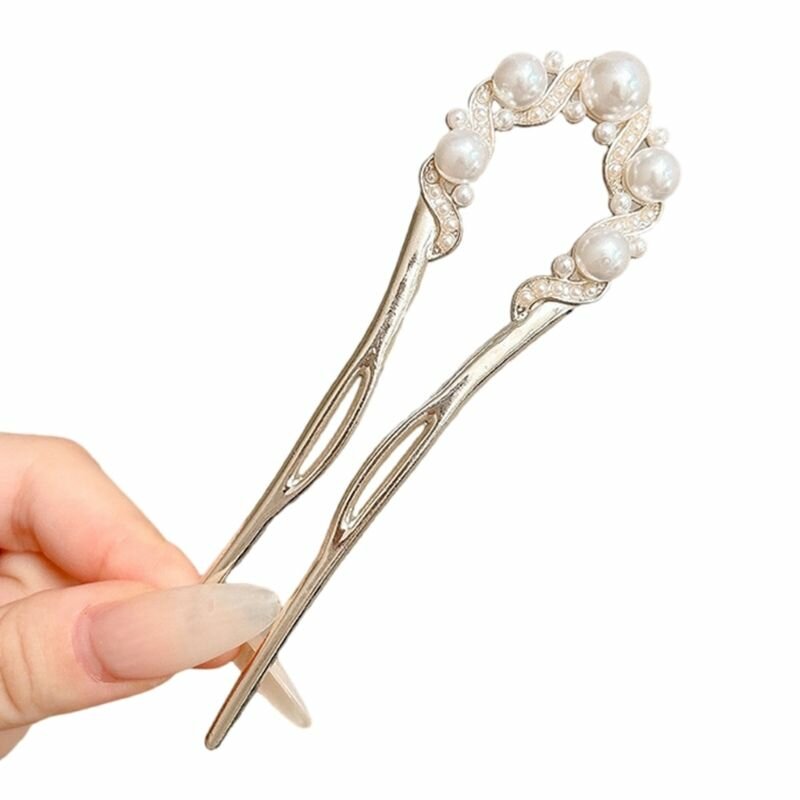 (1 шт.) Шпилька для волос со стразами и жемчугом ("Жемчужная лоза")
