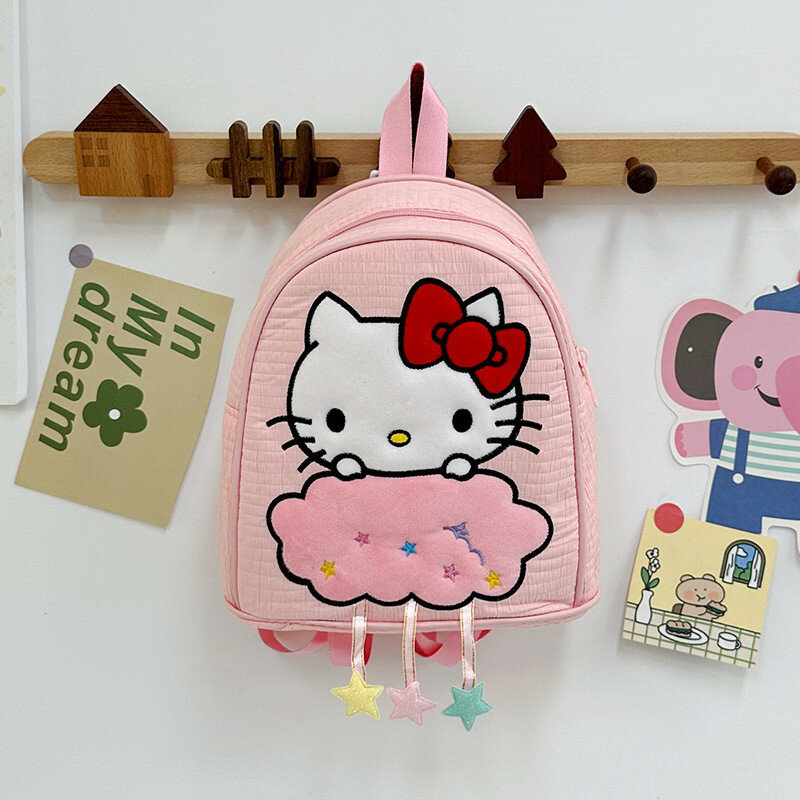 Рюкзак my melody character nylon с милым дизайном в виде животного с дышащими элементами для детей, розовый кот