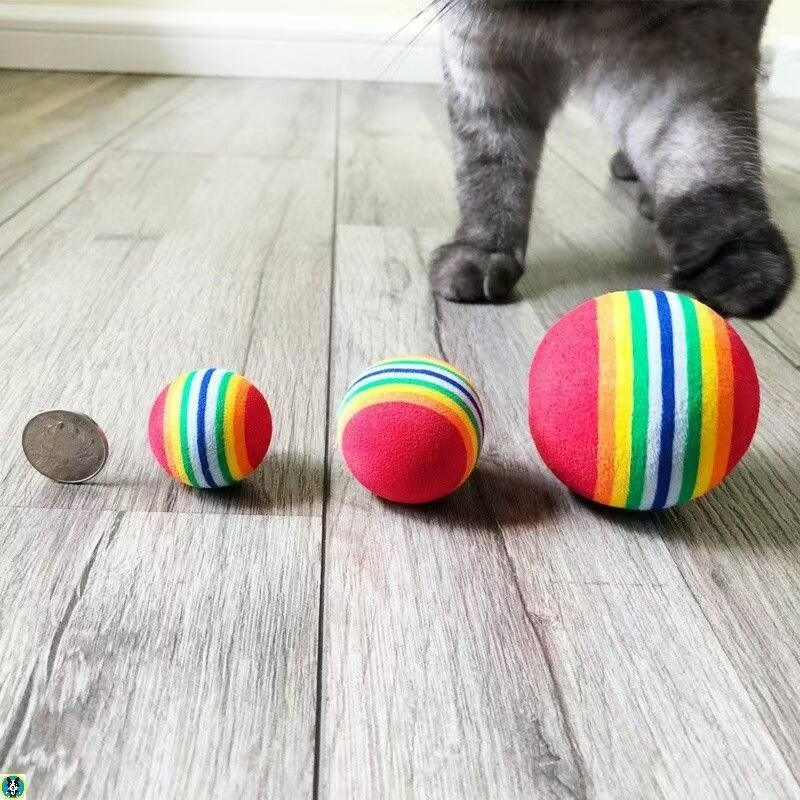 Мячики для кошек / Набор из 3 штук мячей / Игрушка для кошек мягкий шарик из EVA материала Диаметр 3,8 см