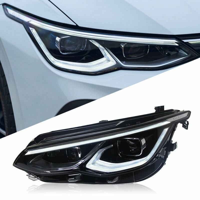 Подходит для моделей Golf 8 21-24, фара в сборе, фара дневного света со светодиодной линзой, модифицированная, Golf 8
