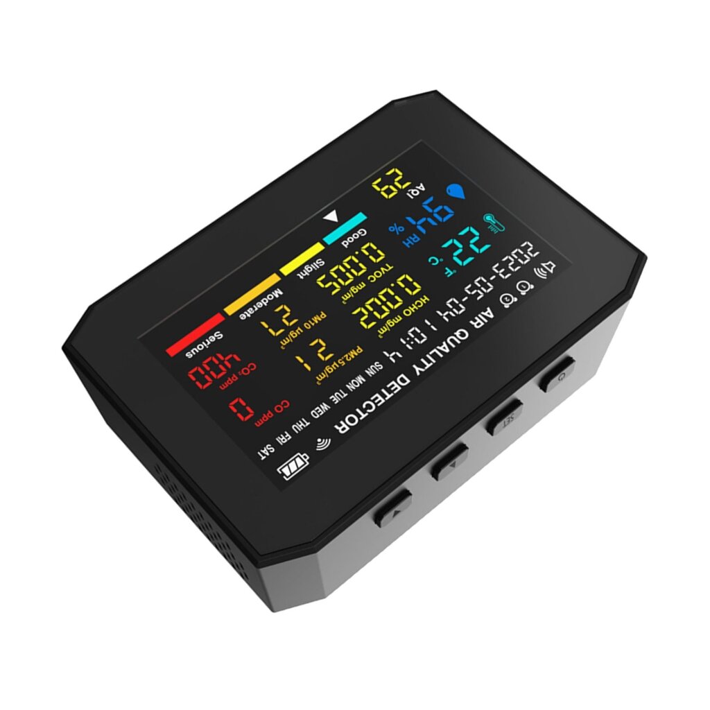 Портативные мониторы внутренней среды с дисплеем температуры и влажности Компактные датчики качества воздуха в помещении для дома