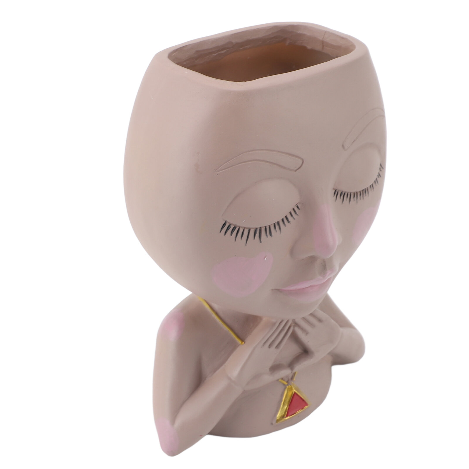 Горшок-кашпо для лица, универсальный полимерный горшок с милыми головками девушек, сочный цветочный горшок с дренажным отверстием для комнатных уличных растений