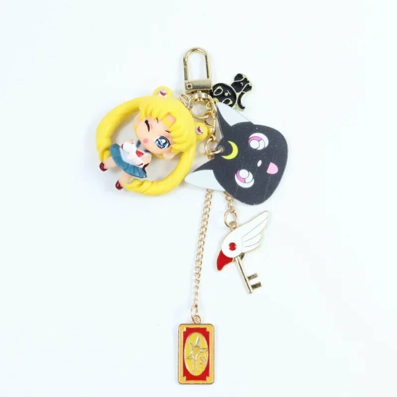Брелок Сейлор Мун, аниме, кукла, брелок для ключей, подвеска на рюкзак, женский автомобильный брелок для ключей, сумка, очаровательный мультяшный брелок для ключей для девочек, подарок на день рождения